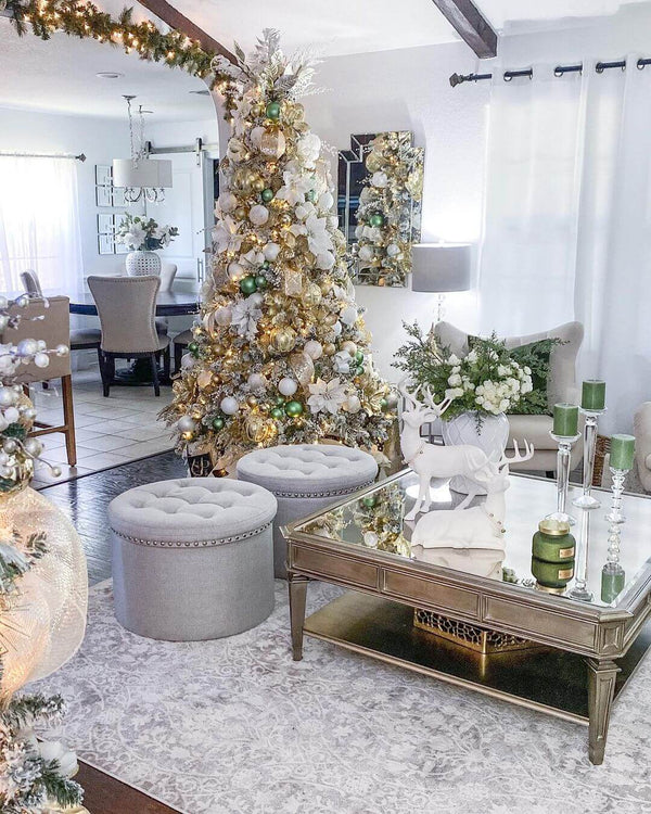 7 Foot Prince Flock Artificial Christmas Tree 400 LED Lights